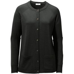 Peter Hahn - Strickjacke aus 100%Schurwolle Pure Tasmanian Wool, schwarz, Gr. 50 / XL - Schurwolle