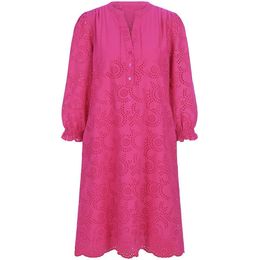 Marcel Ostertag - Kleid mit V-Öffnung am Ausschnitt, pink, Gr. 42 / M - Baumwolle