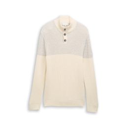 Tom Tailor Pullover Herren Gr&ouml;&szlig;e L taupe / wollwei&szlig;