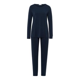 Hanro Pyjama ' Natural Elegance ' Damen Gr&ouml;&szlig;e M dunkelblau Winterkleid
