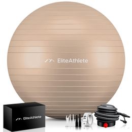 EliteAthlete® Gymnastikball Sitzball Büro ergonomisch mit Anti Burst System - Fitness Yoga Pilates Schwangerschaft - Schwangerschaftsball Fitnessball Yogaball - Yoga Ball inkl. Luftpumpe - Cappu 75cm