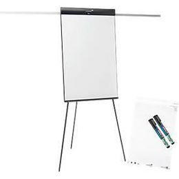 Flipchart Legamaster Sketch Pro, magnetische Tafel, höhenverstellbar, 2 Seitenarme, Dreibein-Fuß, inkl. Starterset, B 680 x H 1050 mm, schwarz-weiß