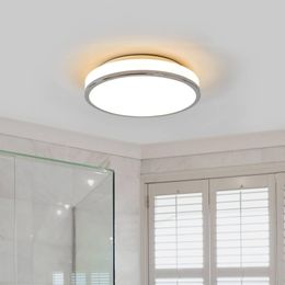 LINDBY LED-Deckenleuchte Lyss, &Oslash; 28 cm, chromfarben, IP44