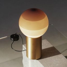Marset Tischlampe Dipping Light, H&ouml;he 22 cm, creme/messing