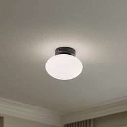 Deckenlampe Ufo, schwarz/weiß, Ø 18 cm, Glas, G9