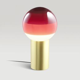 Marset Tischlampe Dipping Light, Höhe 22 cm, rot/messing