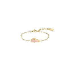 Armband Lacoste "CUTIE CROC", gelbgoldfarben, rosa, Armbänder, 16cm, Edelstahl