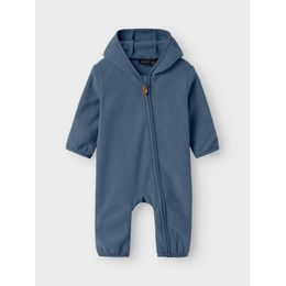 Fleeceoverall name it "NBNMEEKO FLEECE SUIT1", Jungen, Gr. 62/68, blau (vintage indigo), Fleece, Obermaterial: 100% Polyester, unifarben, regular fit knöchellang, Overalls