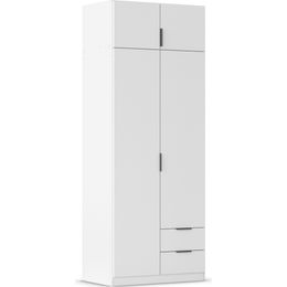 Kleiderschrank Rauch "Drehtürenschrank Schrank Garderobe Ankleide Schlafzimmer LAGOA", alpinweiß, B:91cm H:235cm T:54cm, Holzwerkstoff, Schränke, mit geräumigen Schubladen, optional mit Aufsatz MADE IN GERMANY