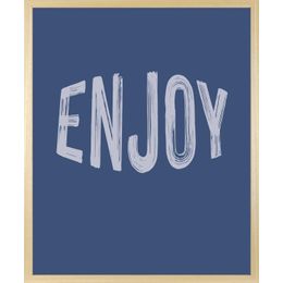 Bild mit Rahmen s.Oliver "Enjoy", farbe rahmen: beige, natur, farbe bild(er): hellgrau, B:30cm H:40cm T:1,5cm, Holz, Plexiglas, Bilder, HD Premium Posterdruck mit Echtholzrahmen