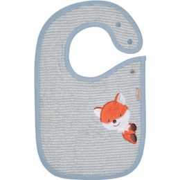 Lätzchen Sterntaler "Druckknopf Fuchs Filou", Baby, graublau, Baumwolle, Lätzchen, Made in Europe