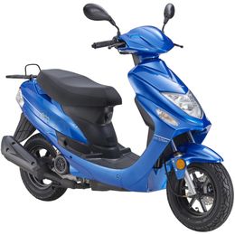 Motorroller Luxxon "ECO (45km/h), 50 ccm, City-Roller, EFI", blau, Motorroller, ohne Topcase, 45 km/h, Kraftstoffeinspritzung (EFI), Lenkerschloss, Staufach, Roller, Scooter, B:66cm H:111cm L:173,5cm