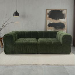 Big-Sofa DOMO collection, B:220cm H:72cm T:113cmgrün, 100% Polyester, Sofas, "Ghent Megasofa in 2 Breiten, modern", Mit Taschenfederkern und
