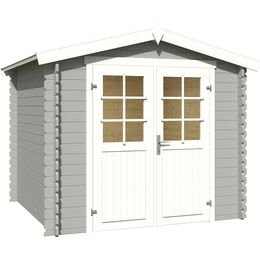Gartenhaus Lasita Maja "INGO 230", grau (lichtgrau), ohne Fußboden, ohne Dacheindeckung, Holzwerkstoff, Gartenhäuser