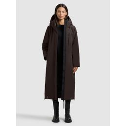 Wintermantel Khujo "LOFI3", Damen, Gr. L, moody plum, Canvas, 100% Polyester, unifarben, eingesetzt elastischer Bund mit Windstopper, Mäntel