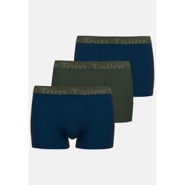 Boxershorts Tom Tailor "Buffer", Herren, Gr. 5M, grün, mittel, uni, Obermaterial: 95% Baumwolle, 5% Elasthan, Unterhosen