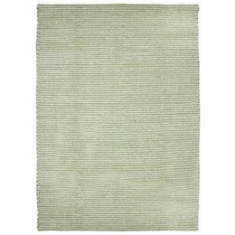 Teppich Pad "Snap", grün, B:200cm H:5mm L:200cm, Baumwolle, Wolle, Teppiche, handgewebt, reine Wolle, meliert, gestreift, Wohnzimmer