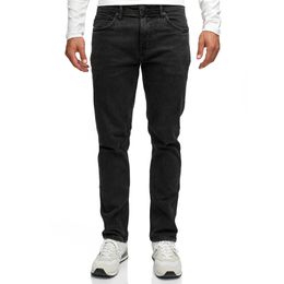 Straight-Jeans INDICODE "INValoy", Herren, Gr. 34, Länge 34, schwarz ice, Denim/Jeans, Obermaterial: 99% Baumwolle, 1% Elasthan, Abriebeffekte, regular fit, Jeans