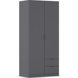 Kleiderschrank Rauch "Drehtürenschrank Schrank Garderobe Ankleide Schlafzimmer LAGOA", graumetallic, B:91cm H:197cm T:54cm, Holzwerkstoff, Schränke, mit geräumigen Schubladen, optional mit Aufsatz MADE IN GERMANY