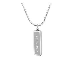 Kette mit Anhänger Lacoste "DISTRICT", edelstahlfarben, Halsketten, Damen, Edelstahl, L: 56 B: 2mm, B:2mm