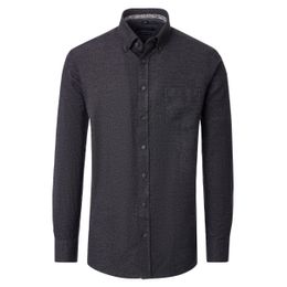 Langarmhemd Casamoda "Casamoda Freizeithemd uni", Herren, Gr. L, Normalgrößen, schwarz, 100% Baumwolle, unifarben, comfort fit, Hemden