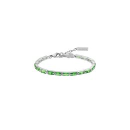 Tennisarmband Lacoste "DUCHESS", edelstahlfarben, grün, grün, Armbänder, Damen, 18cm, Edelstahl, mit Preciosa Crystal