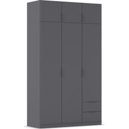 Kleiderschrank Rauch "Drehtürenschrank Schrank Garderobe Ankleide Schlafzimmer LAGOA", graumetallic, B:136cm H:235cm T:54cm, Holzwerkstoff, Schränke, mit geräumigen Schubladen, optional mit Aufsatz MADE IN GERMANY