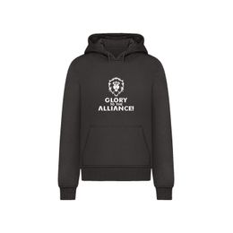 Kapuzenpullover F4NT4STIC "World Of Warcraft Alliance Glory Back", Herren, Gr. L, schwarz, Obermaterial: 65% Baumwolle, 35% Polyester, slim fit, Pullover Kapuzenpullover, Official Merch