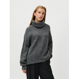 Strickpullover LEGER "Jarine, LeGer by Lena Gercke", Damen, Gr. 34, anthrazit, Strick, Obermaterial: 56% Polyacryl, 44% Polyamid, loose fit hüftlang, Rundhals, eingesetzt gerader Abschluss, Pullover, Loose fit mit Rundhalsausschnitt