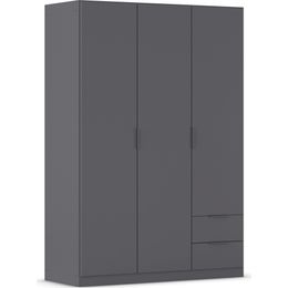 Kleiderschrank Rauch "Drehtürenschrank Schrank Garderobe Ankleide Schlafzimmer LAGOA", graumetallic, B:136cm H:197cm T:54cm, Holzwerkstoff, Schränke, mit geräumigen Schubladen, optional mit Aufsatz MADE IN GERMANY