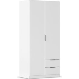 Kleiderschrank Rauch "Drehtürenschrank Schrank Garderobe Ankleide Schlafzimmer LAGOA", alpinweiß, B:91cm H:197cm T:54cm, Holzwerkstoff, Schränke, mit geräumigen Schubladen, optional mit Aufsatz MADE IN GERMANY