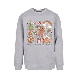 Sweatshirt F4NT4STIC "Weihnachten Vibes Cozy Cute Winter", Damen, Gr. M, erdgrau, Obermaterial: 50% Baumwolle, 50% Polyester, regular fit, Rundhals, ohne Bündchen, Sweatshirts, Premium Qualität