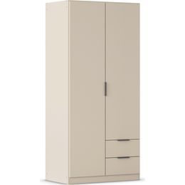 Kleiderschrank Rauch "Drehtürenschrank Schrank Garderobe Ankleide Schlafzimmer LAGOA", beige (champagner), B:91cm H:197cm T:54cm, Holzwerkstoff, Schränke, mit geräumigen Schubladen, optional mit Aufsatz MADE IN GERMANY
