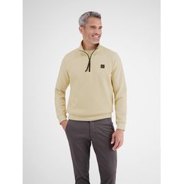 Sweatshirt Lerros, Herren, Gr. L, fjord blau, Sweatware, Obermaterial: 83% Baumwolle, 16% Polyester, 1% Elasthan, unifarben, regular fit normal, ohne Ausschnitt, Rippbündchen, Sweatshirts, mit Logo Stickerei