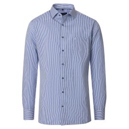 Businesshemd Casamoda "Casamoda Businesshemd gestreift", Herren, Gr. 47, Normalgrößen, blau, 100% Baumwolle, gestreift, comfort fit, Hemden