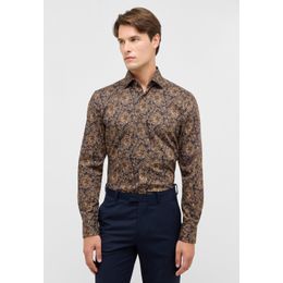 Langarmhemd Eterna "SLIM FIT", Herren, Gr. 39, Normalgrößen, dunkelbraun, 100% Baumwolle, schmal, Manschette, Hemden, NON IRON (bügelfrei)