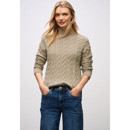 Strickpullover Street One, Damen, Gr. 34, sanded beige, Stoff, 51% Viskose, 30% Polyester, 19% Nylon, unifarben, normal normal, hoch geschlossener Ausschnitt, Rippb&uuml;ndchen, Pullover Strickpullover, mit Turtleneck