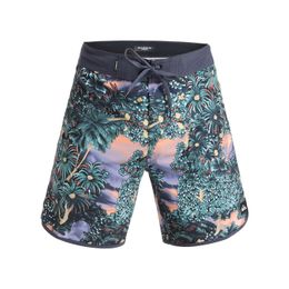 Boardshorts Quiksilver "Surfsilk Scallop 18"", Herren, Gr. 32M, india ink hidden gem, 88% Polyester, 12% Elasthan, Hosen