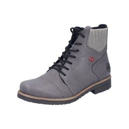 Schnürstiefelette Rieker "Rieker Stiefelette Lederimitat", Damen, Gr. 41, graphit, Lederimitat, Schuhe