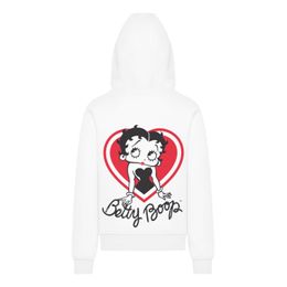 Kapuzenpullover F4NT4STIC "Betty Boop Heart", Herren, Gr. L, weiß, Obermaterial: 65% Baumwolle, 35% Polyester, slim fit, Pullover, Official Merch