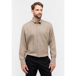 Langarmhemd Eterna "COMFORT FIT", Herren, Gr. L, US-Größen, taupe, 70% Baumwolle, 30% Lyocell, normal, Manschette, Hemden, EASY IRON (bügelleicht)