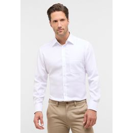 Langarmhemd Eterna "MODERN FIT", Herren, Gr. 46, Normalgr&ouml;&szlig;en, wei&szlig;, Twill, 100% Baumwolle, tailliert, Manschette, Hemden, NON IRON (b&uuml;gelfrei)