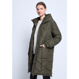 Steppjacke STREET ONE STUDIO, Damen, Gr. 36, beluga grün, Stoff, Obermaterial: 100% Polyester; Futter: 100% Nylon; Füllung: 100% Polyester, unifarben, comfort fit normal, ohne Ausschnitt, Bündchen, Jacken, mit Kapuze