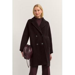 Wollmantel Bugatti "Flexcity", Damen, Gr. 44, 690, rost, 75% Wolle, 25% Polyamid, unifarben, regular fit, normaler Saum, Mäntel, im Regular Fit und Oversized-Optik mit Reverskragen