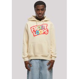 Kapuzenpullover F4NT4STIC "Kellogg's Froot Loops Breakfast Cereal Pop Art", Herren, Gr. L, sand, Obermaterial: 65% Baumwolle, 35% Polyester, slim fit, Pullover Kapuzenpullover, Premium Qualit&auml;t