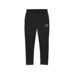 Sporthose Puma "KING Fußball-Trainingshose Winter Herren", Herren, Gr. L, Normalgrößen, schwarz gold, Obermaterial: 100% Polyester; Taschenfutter: 100% Polyester, unifarben, slim fit, Hosen