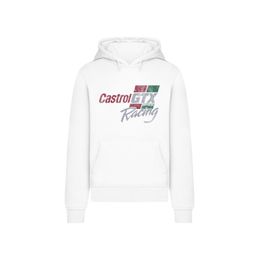 Kapuzenpullover F4NT4STIC "Castrol Vintage Distressed GTX Racing", Herren, Gr. L, weiß, Obermaterial: 65% Baumwolle, 35% Polyester, slim fit, Pullover, Official Merch