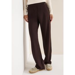 Jerseyhose Cecil "NEELE", Damen, Gr. L (42), Länge 32, tartufo braun, Web, Obermaterial: 61% Viskose, 32% Polyamid, 7% Elasthan. Futter: 100% Polyester, unifarben, loose fit lang, Hosen, mit elastischem Bund