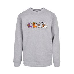 Sweatshirt F4NT4STIC "Halloween Cute Dackel", Damen, Gr. XXL, erdgrau, Obermaterial: 50% Baumwolle, 50% Polyester, regular fit, Rundhals, ohne B&uuml;ndchen, Sweatshirts Sweatshirt, Premium Qualit&auml;t