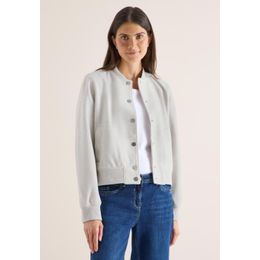 Blouson Cecil, Damen, Gr. L (42), light greige melange, Stoff, Obermaterial: 92% Polyester, 8% Viskose; Futter: 100% Polyester, unifarben, comfort fit normal, hoch geschlossener Ausschnitt, Bündchen, Jacken, in Woll-Optik